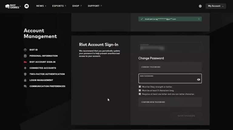 Valorant: Change Reset Password - esportbetting.net