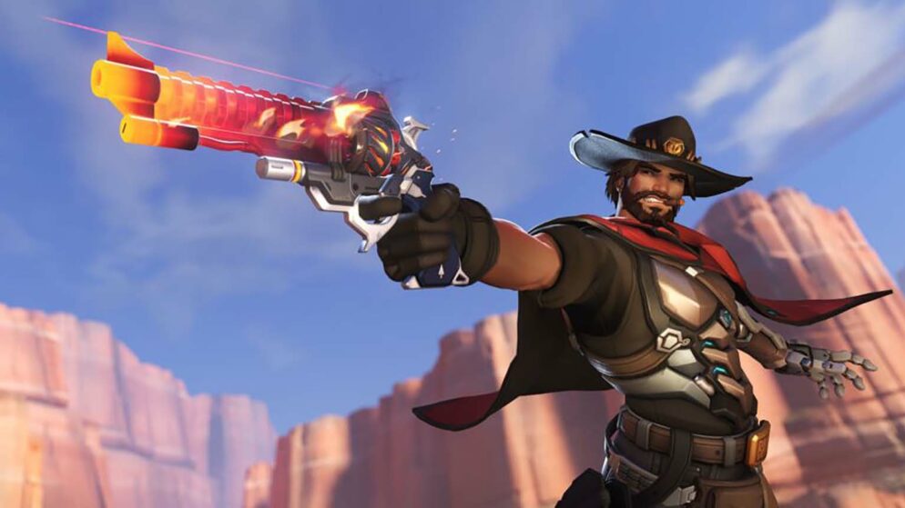 Overwatch 2 S18: Cassidys Mythic Blazing Sunsetter Weapon Skin ...
