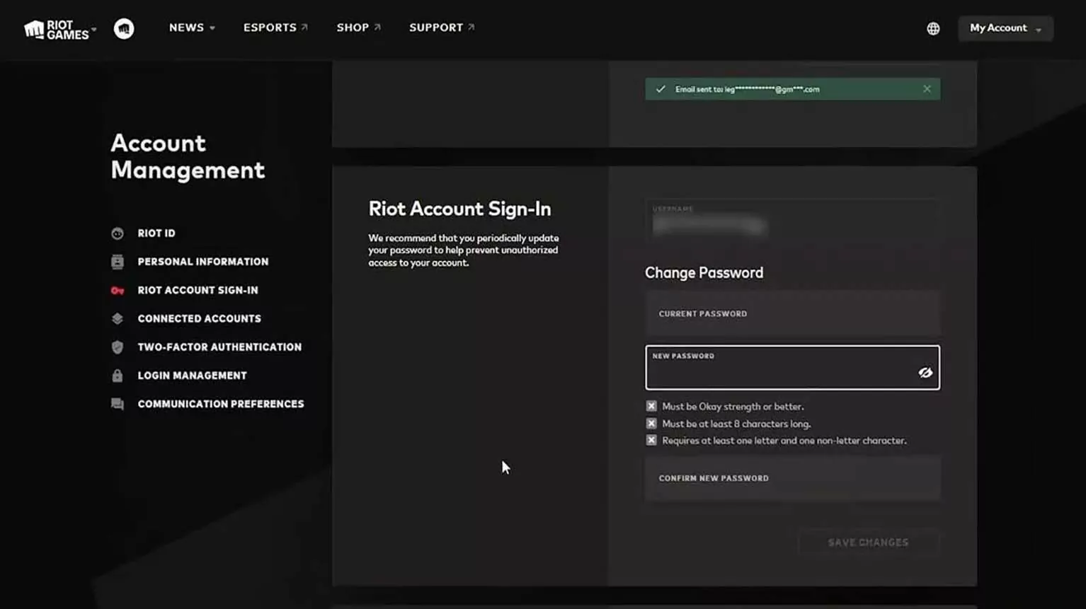 Valorant: Change Reset Password - esportbetting.net